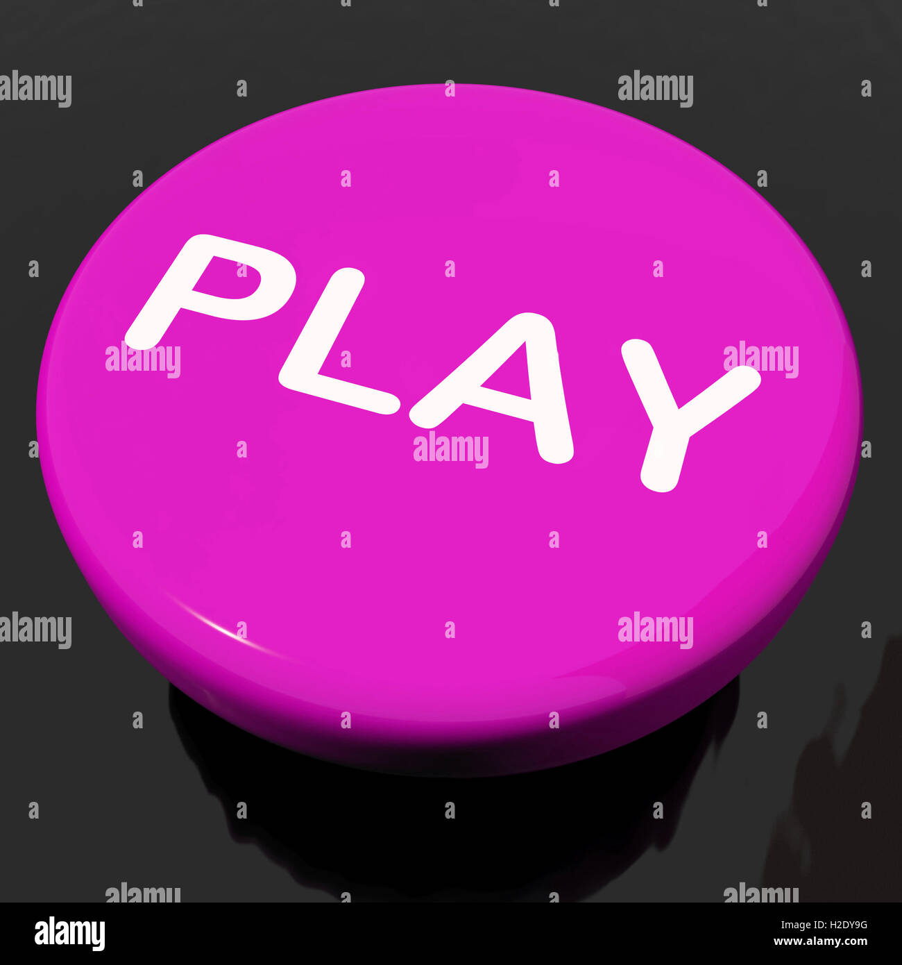 Play Button Shows Playing Online Gaming Or Gambling Stock Photo - Alamy