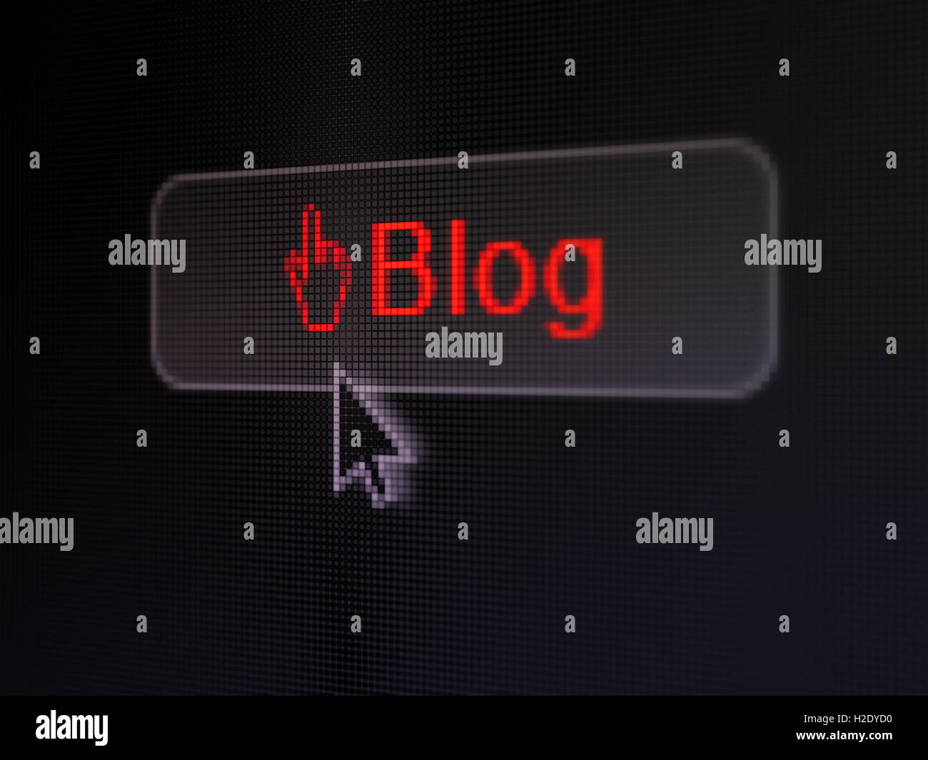 Web Development Concept Blog And Mouse Cursor On Digital Button
