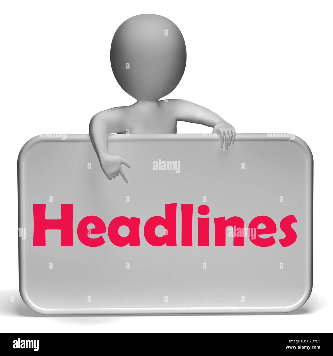 Headlines Sign Means Media Reporting And News Stock Photo - Alamy