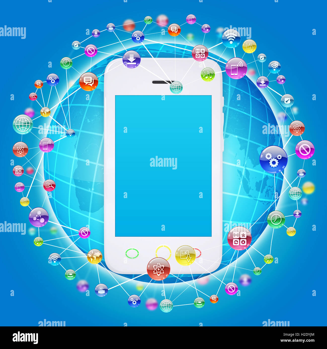 Smartphone and application icons Stock Photo - Alamy