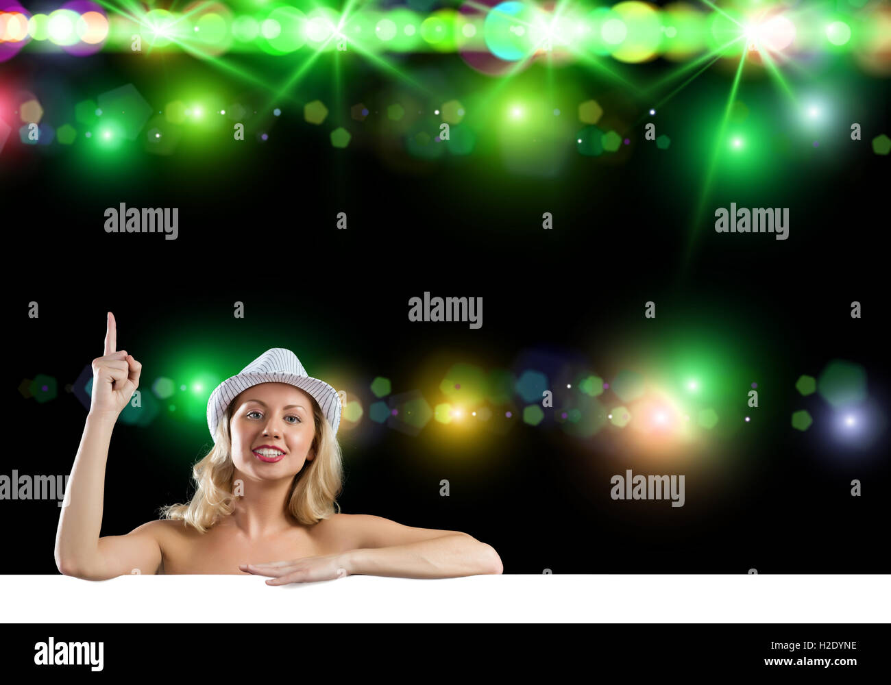 young attractive woman in bikini holding banner Stock Photo - Alamy young attractive woman in bikini holding banner Stock Photo - Alamy