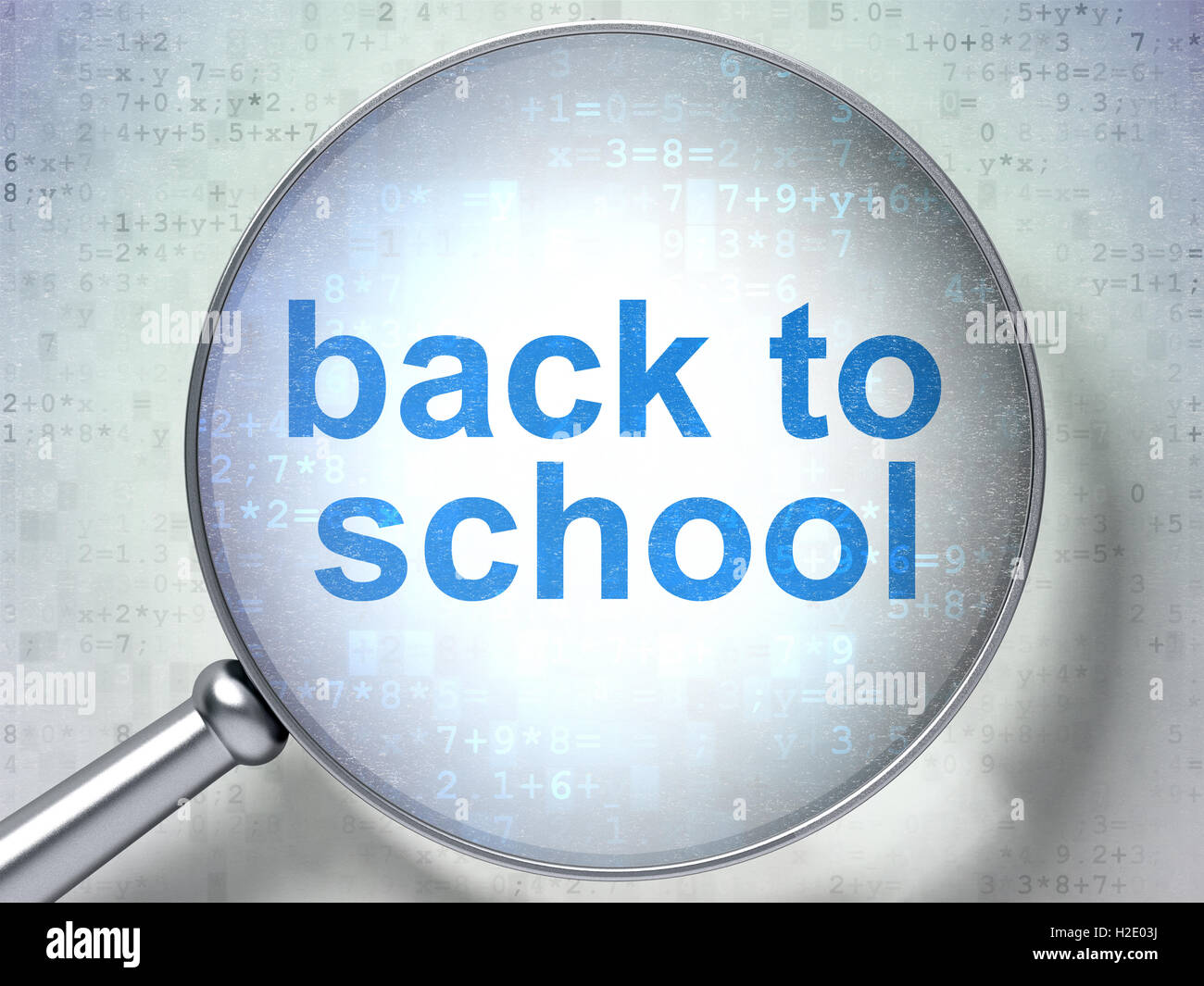 Education concept: Back to School with optical glass Stock Photo - Alamy