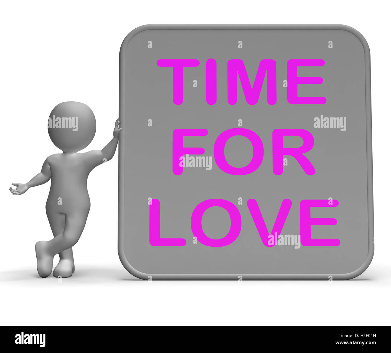 Time For Love Sign Shows Romance Appreciation And Commitment Stock ...
