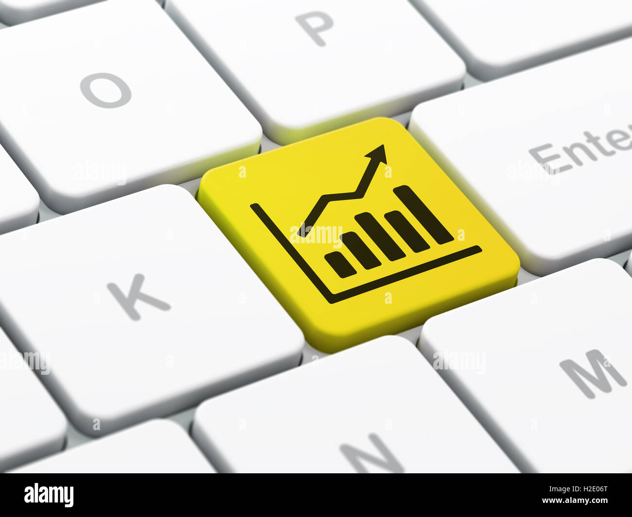 Advertising concept: Growth Graph on computer keyboard background Stock ...