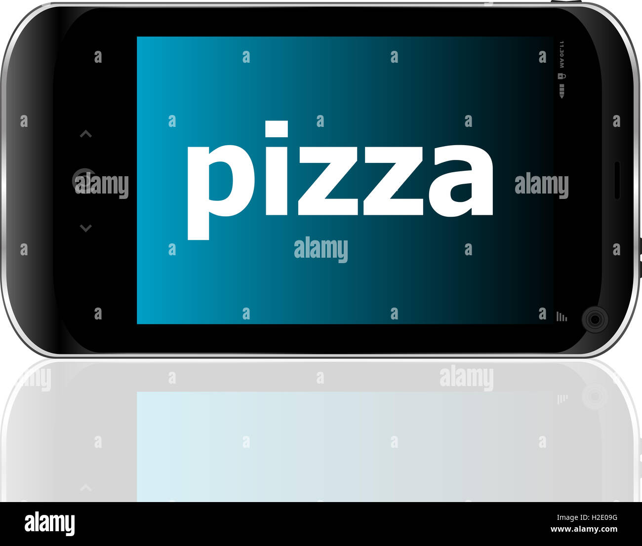 pizza word on smart mobile phone, food concept Stock Photo - Alamy