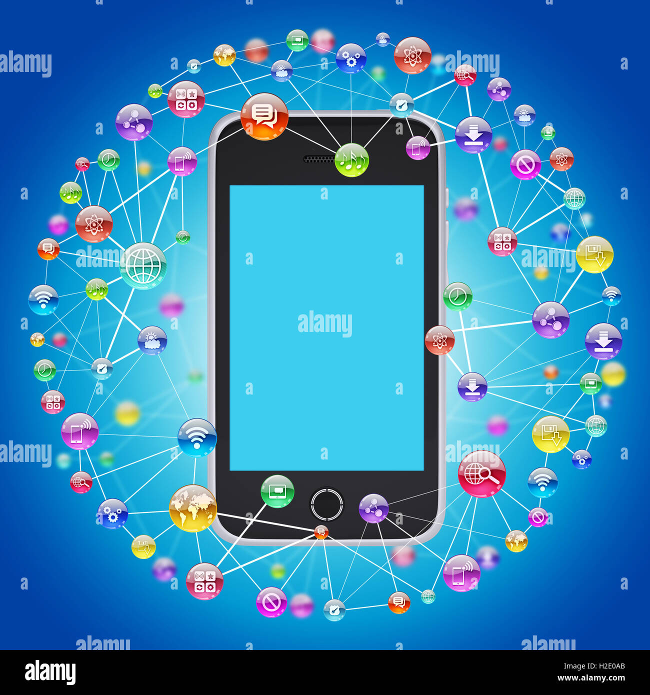 Smartphone and application icons Stock Photo - Alamy