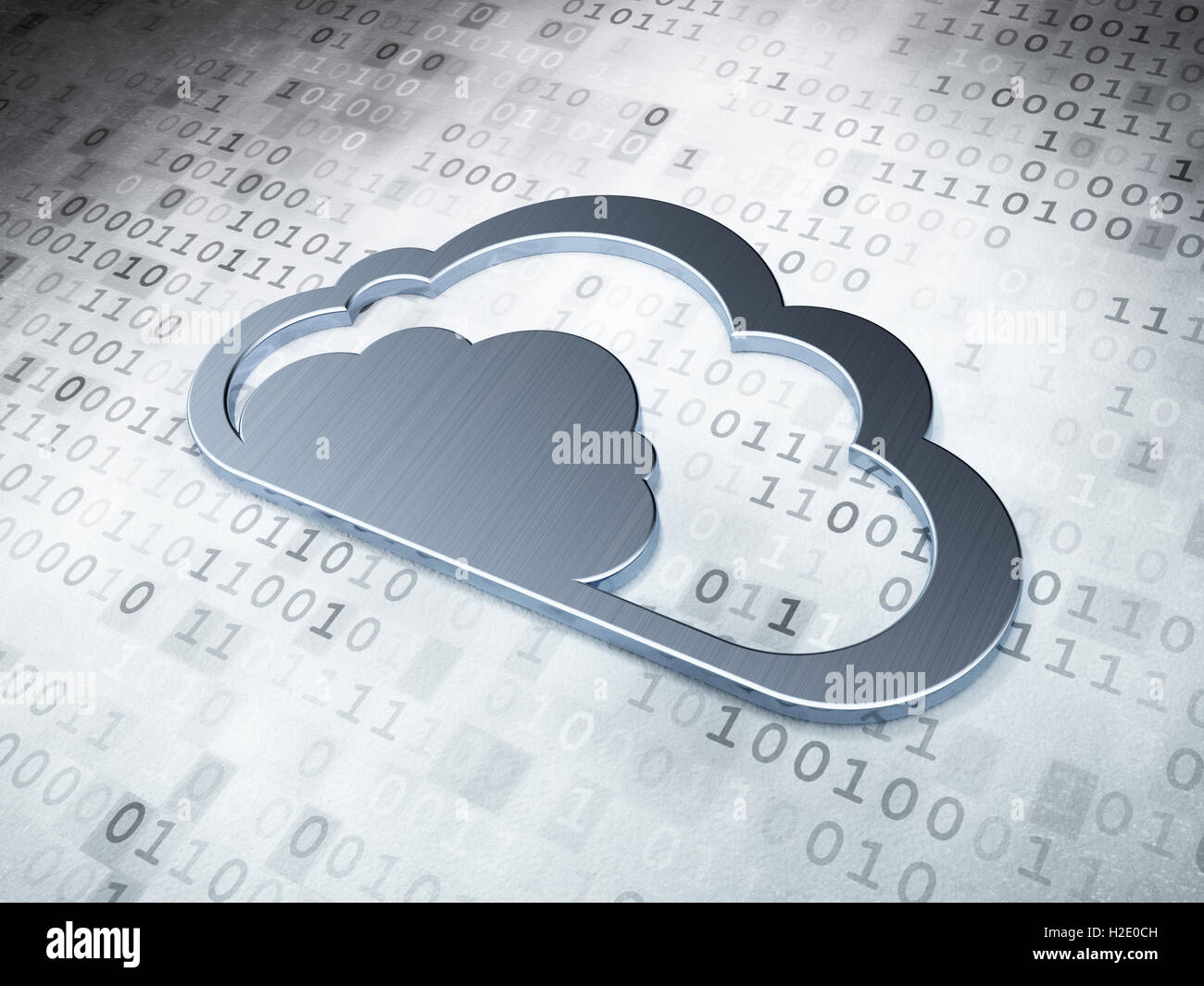 Cloud computing concept: Silver Cloud on digital background Stock Photo ...