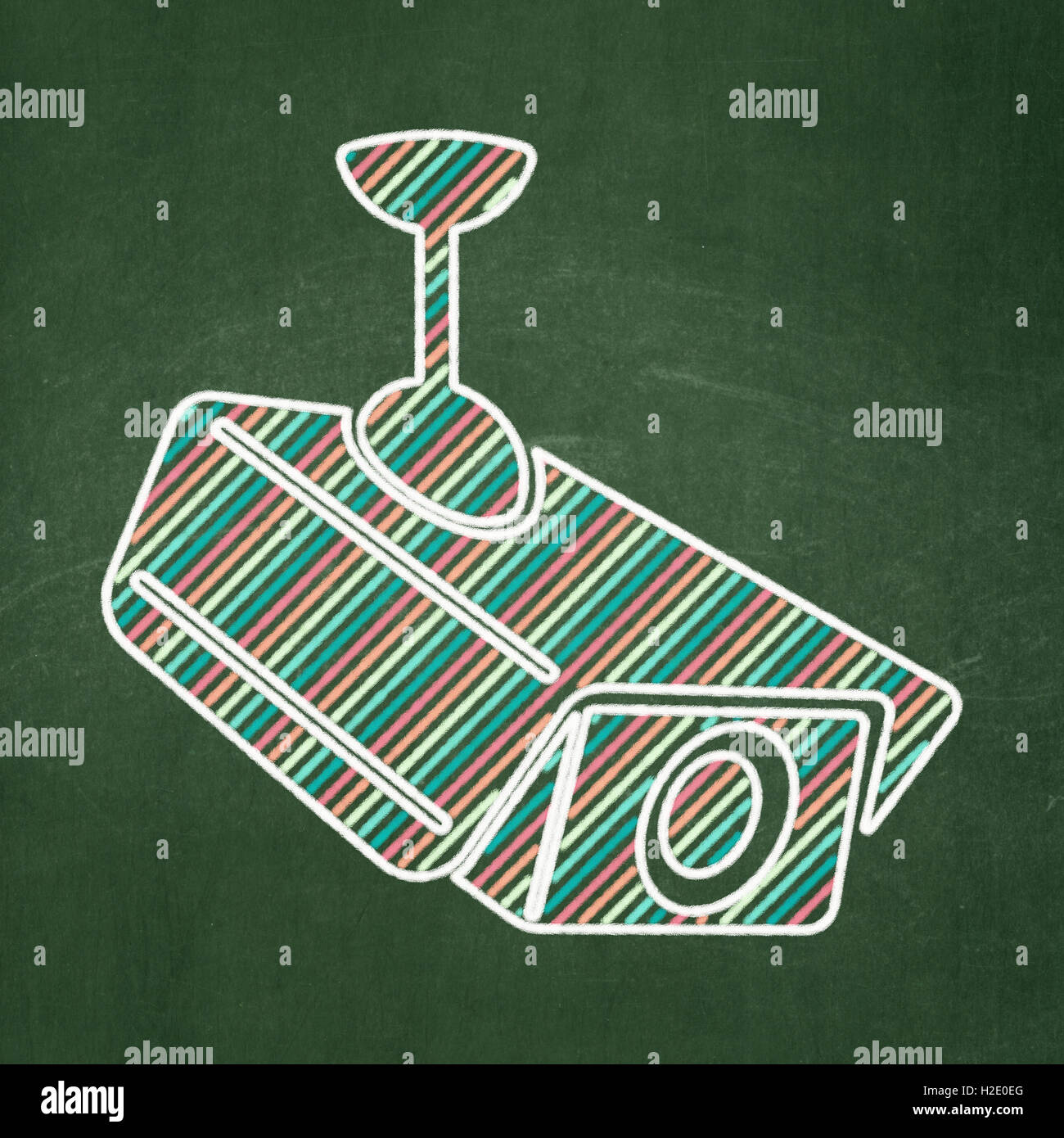 Security concept: Cctv Camera on chalkboard background Stock Photo - Alamy