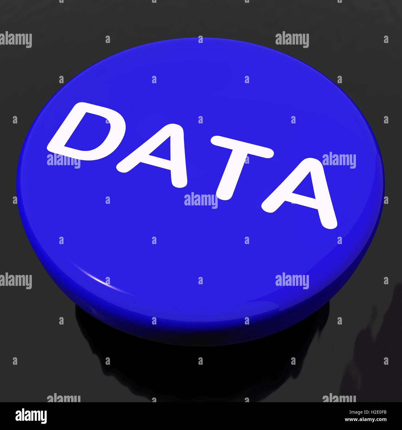 Data Button Shows Facts Information Knowledge Stock Photo - Alamy