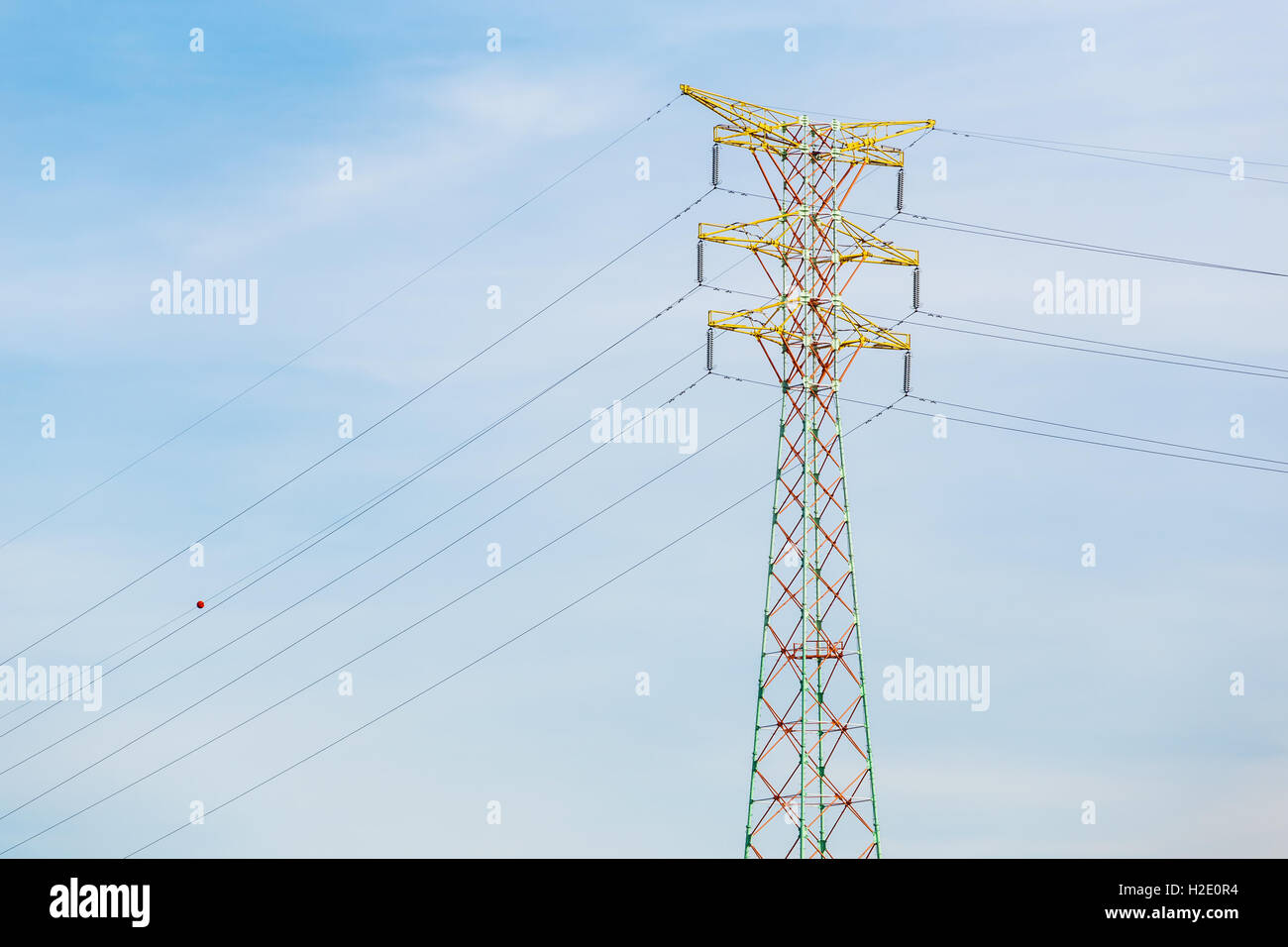 Power distribution tower cable Stock Photo - Alamy