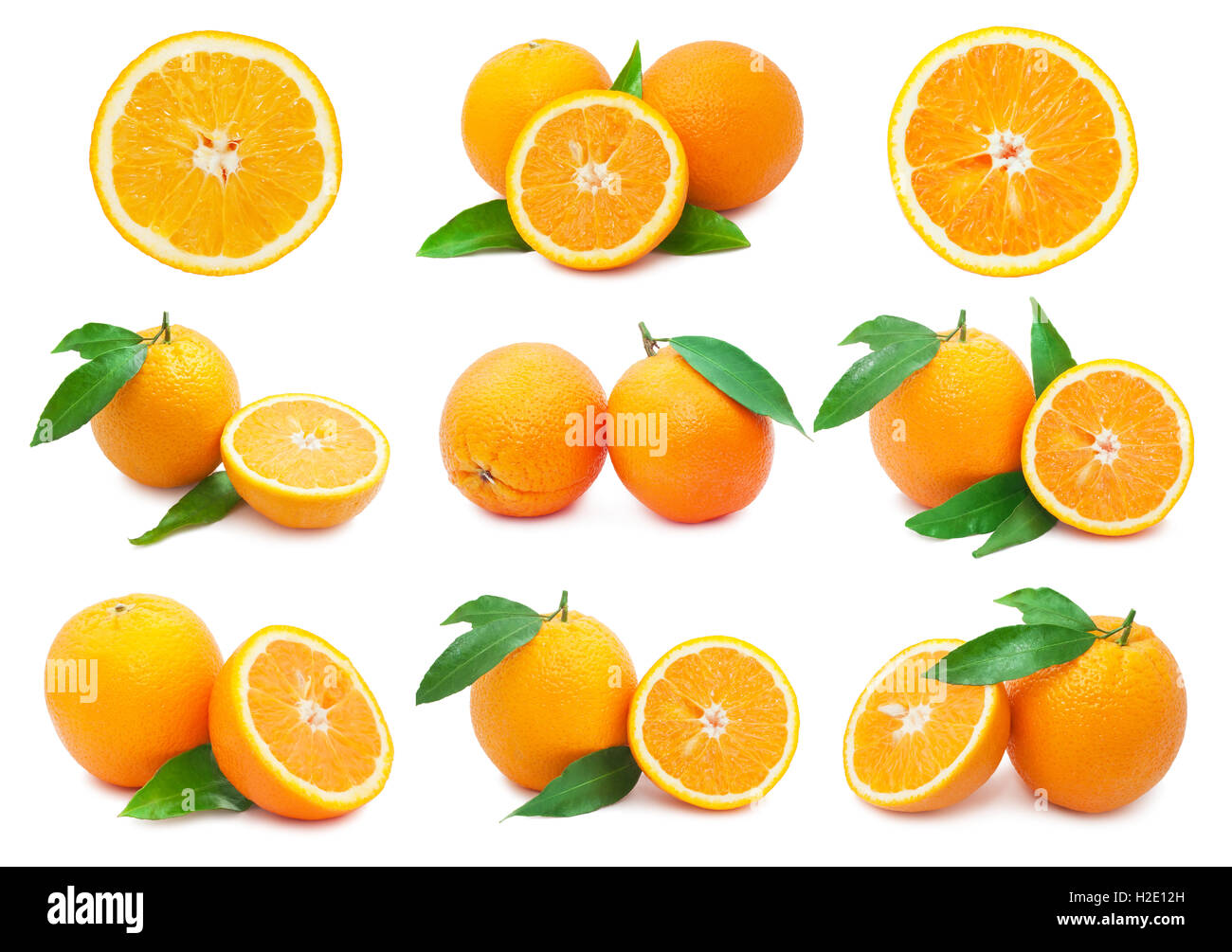 Oranges isolated cut set hi-res stock photography and images - Alamy