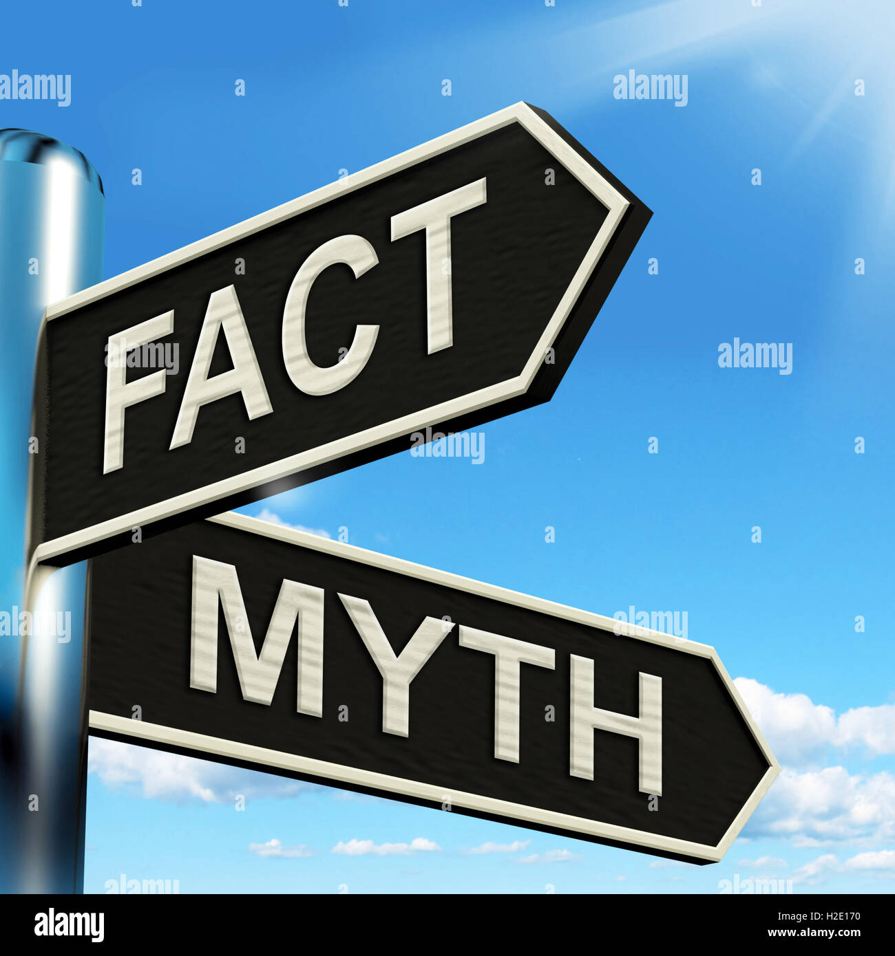 Fact Myth Signpost Means Correct Or Incorrect Information Stock Photo ...