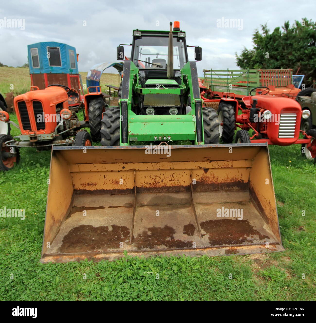 Ancient tractor shover Stock Photo - Alamy