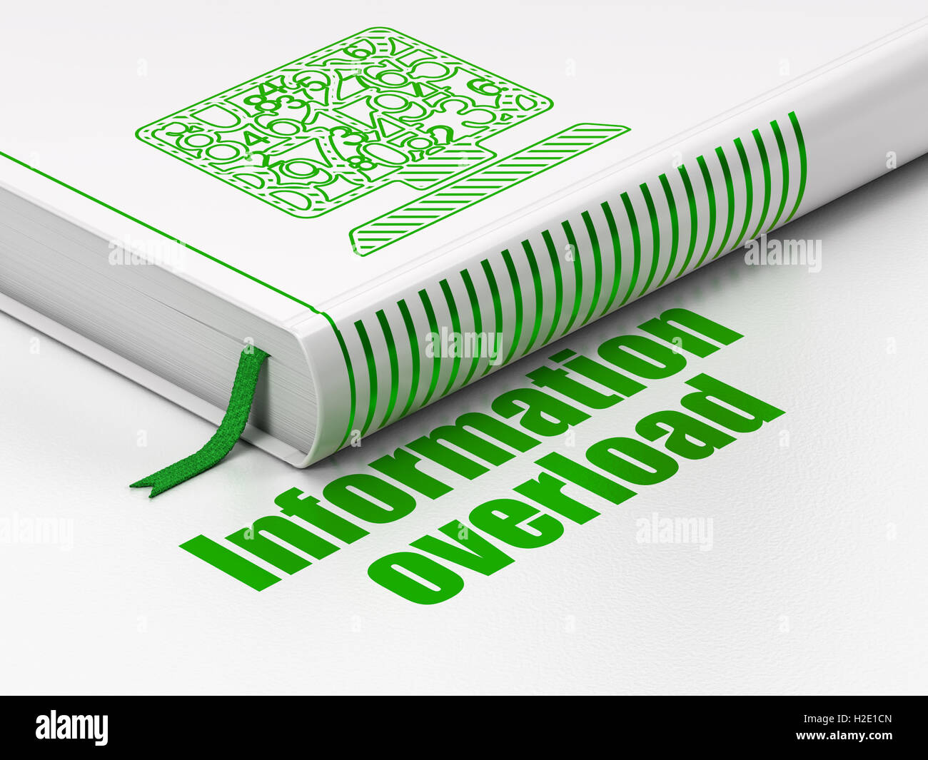 Information concept: book Computer Pc, Information Overload on white ...