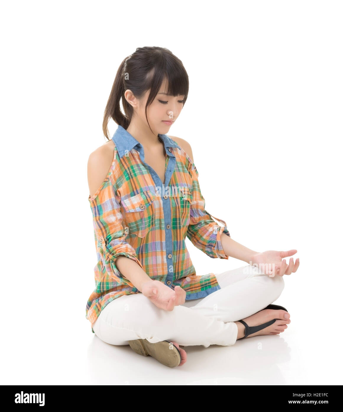 Asian woman sit Stock Photo - Alamy
