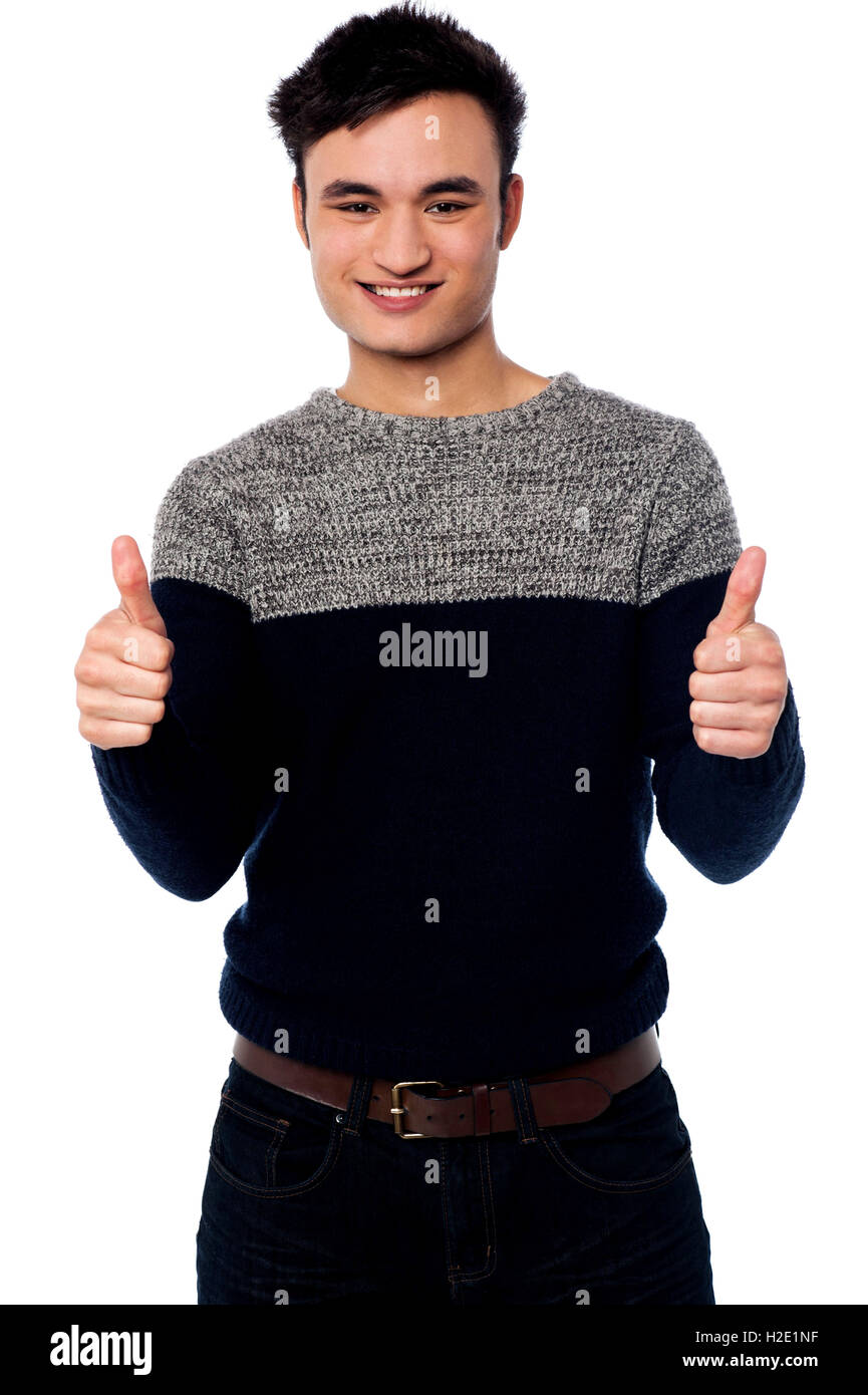 Stylish pose young thumbs up hi-res stock photography and images - Alamy