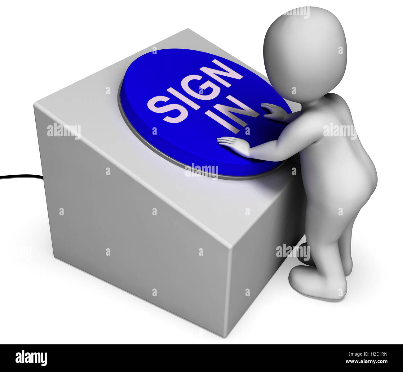 Sign In Button Means Account Entry And Password Stock Photo - Alamy