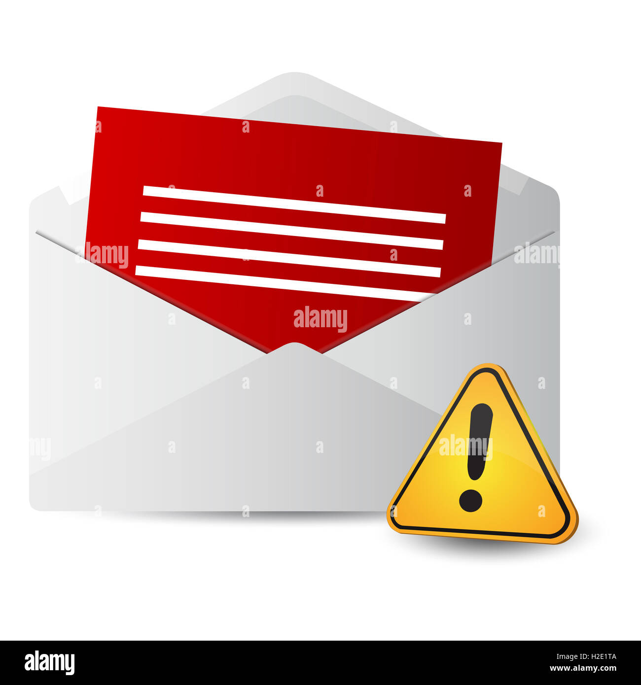 icon message 2d with exclamation sign Stock Photo - Alamy