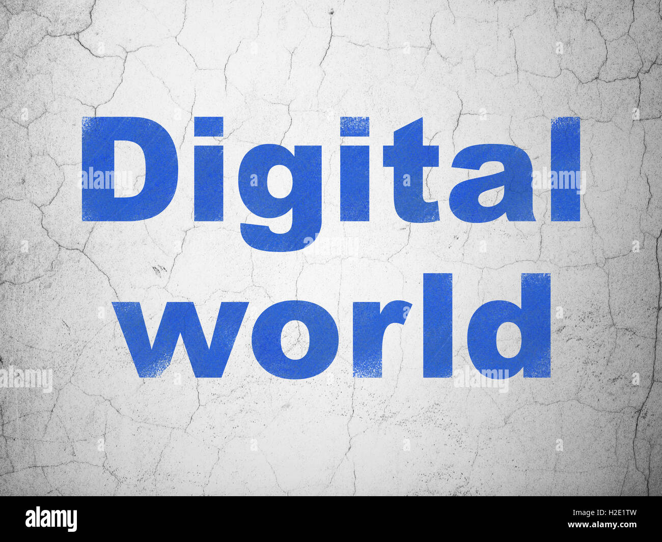 Data concept: Digital World on wall background Stock Photo - Alamy