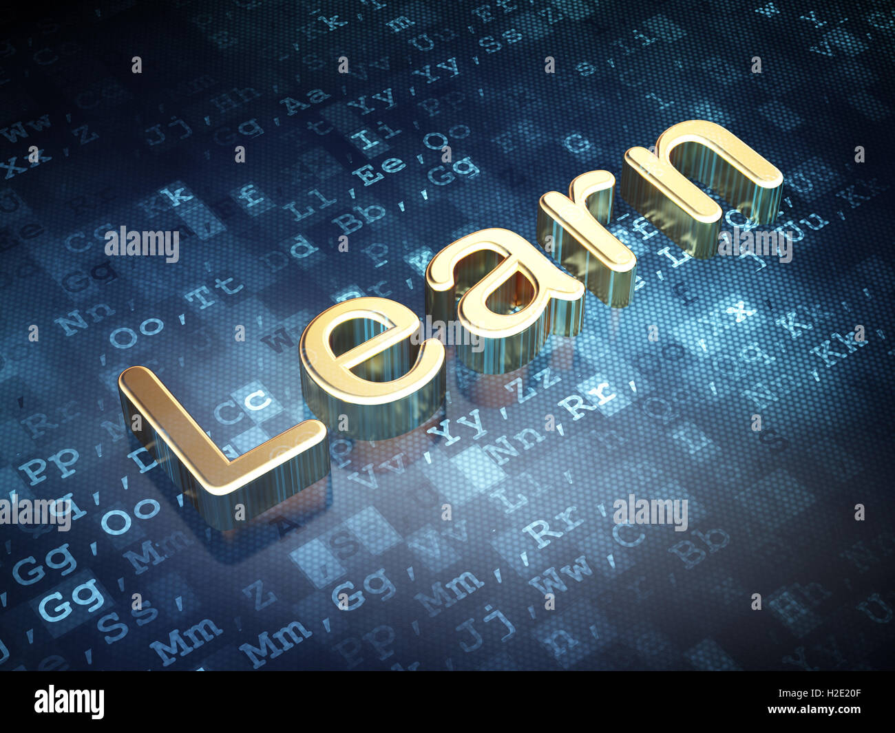 Education concept: Golden Learn on digital background Stock Photo - Alamy