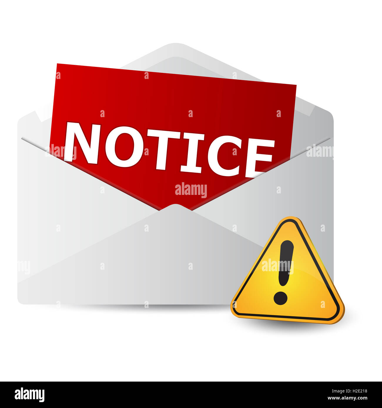 icon message 2d with exclamation sign Stock Photo - Alamy