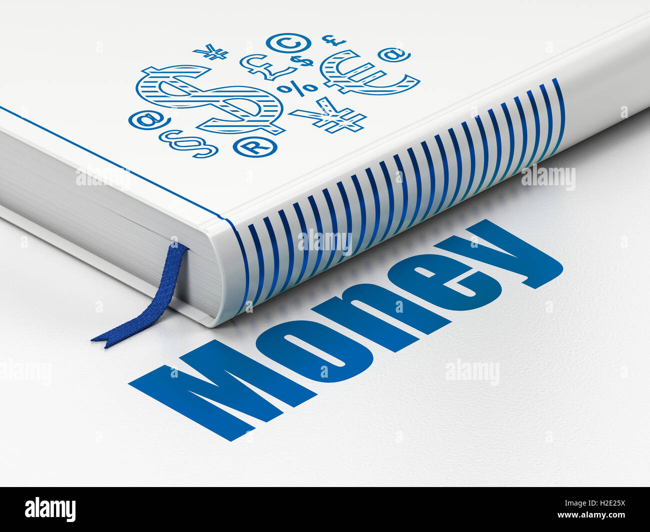 Business concept: book Finance Symbol, Money on white background Stock ...