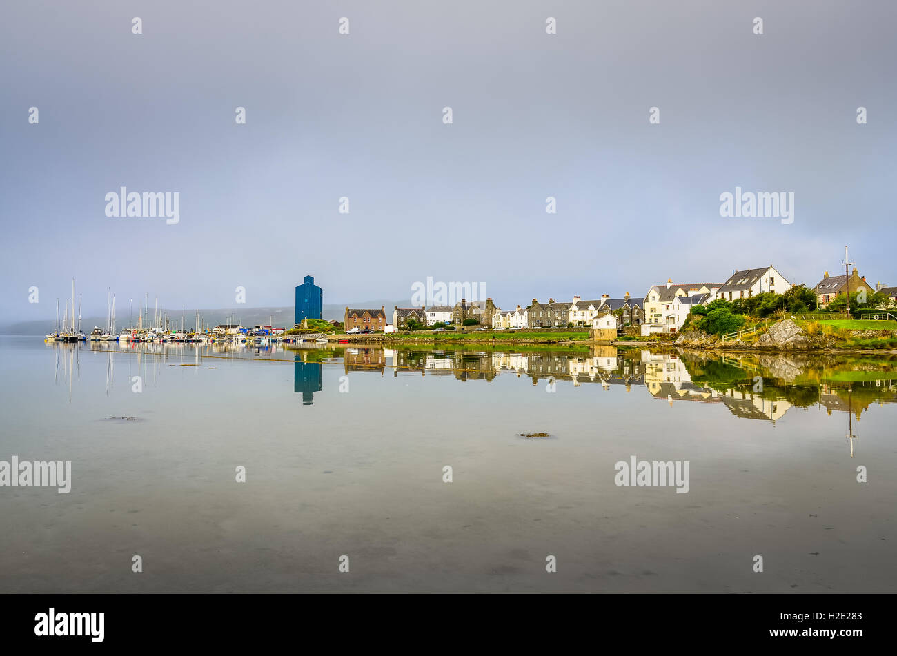 View of Port Ellen town on Isle of Skye, Scotland Stock Photo - Alamy