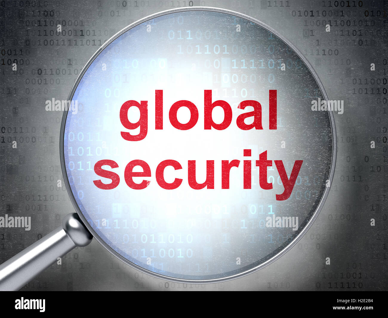 Security concept: Global Security with optical glass Stock Photo - Alamy
