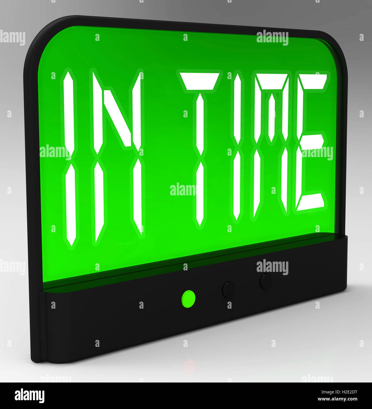 In Time Clock Means Punctual Or Not Late Stock Photo Alamy