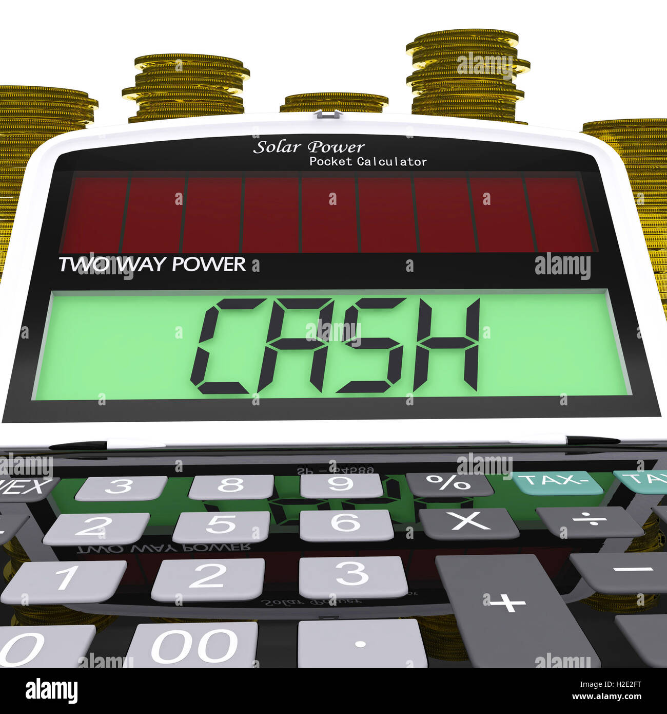 Cash Calculator Means Finances Savings Or Loan Stock Photo - Alamy
