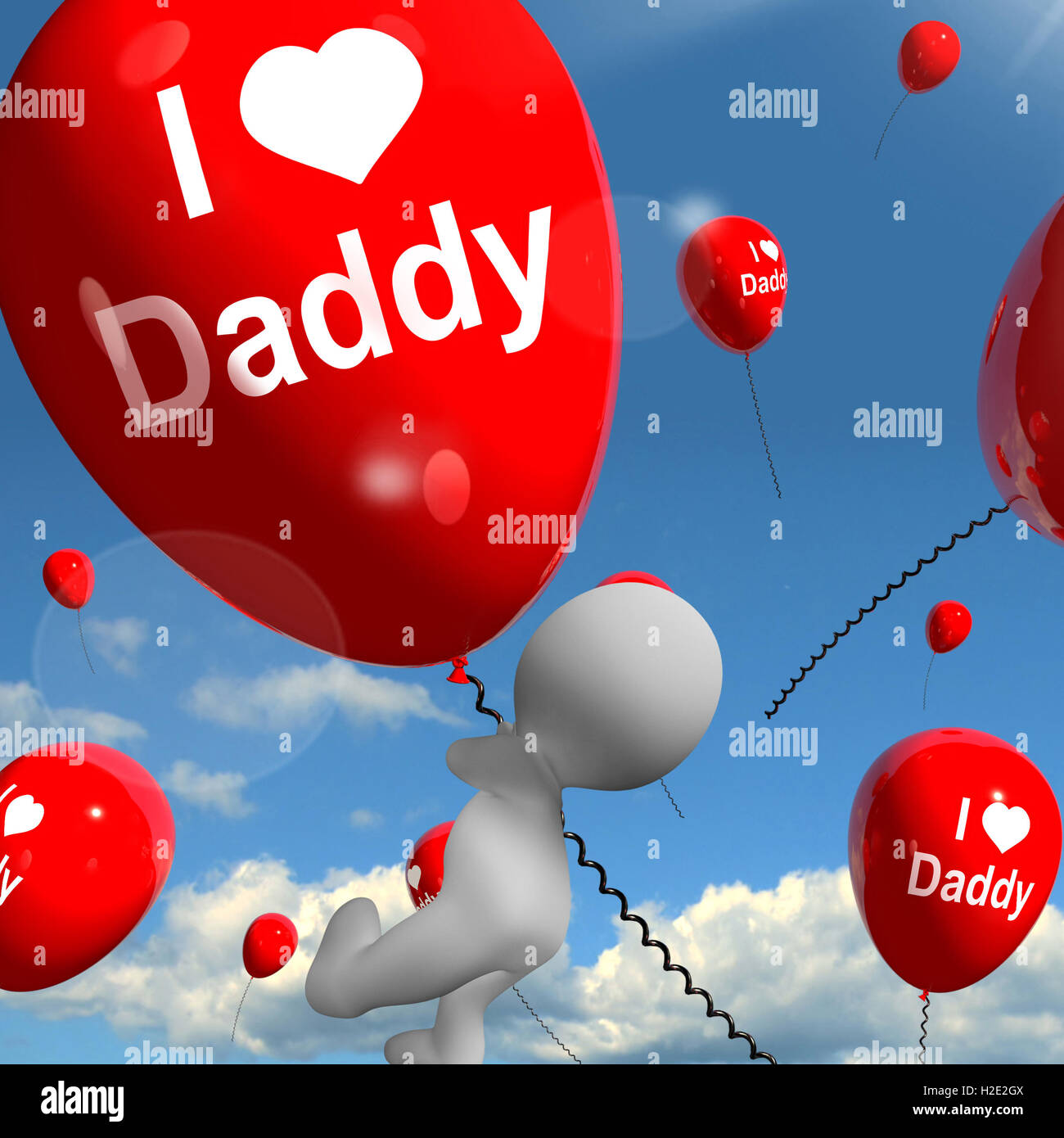 I Love Daddy Balloons Shows Affectionate Feelings for Father Stock ...