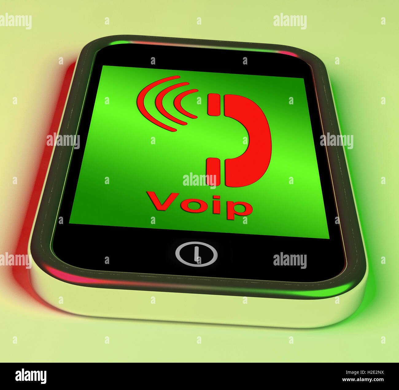 Voip On Phone Shows Voice Over Internet Protocol Or Ip Telephony Stock ...