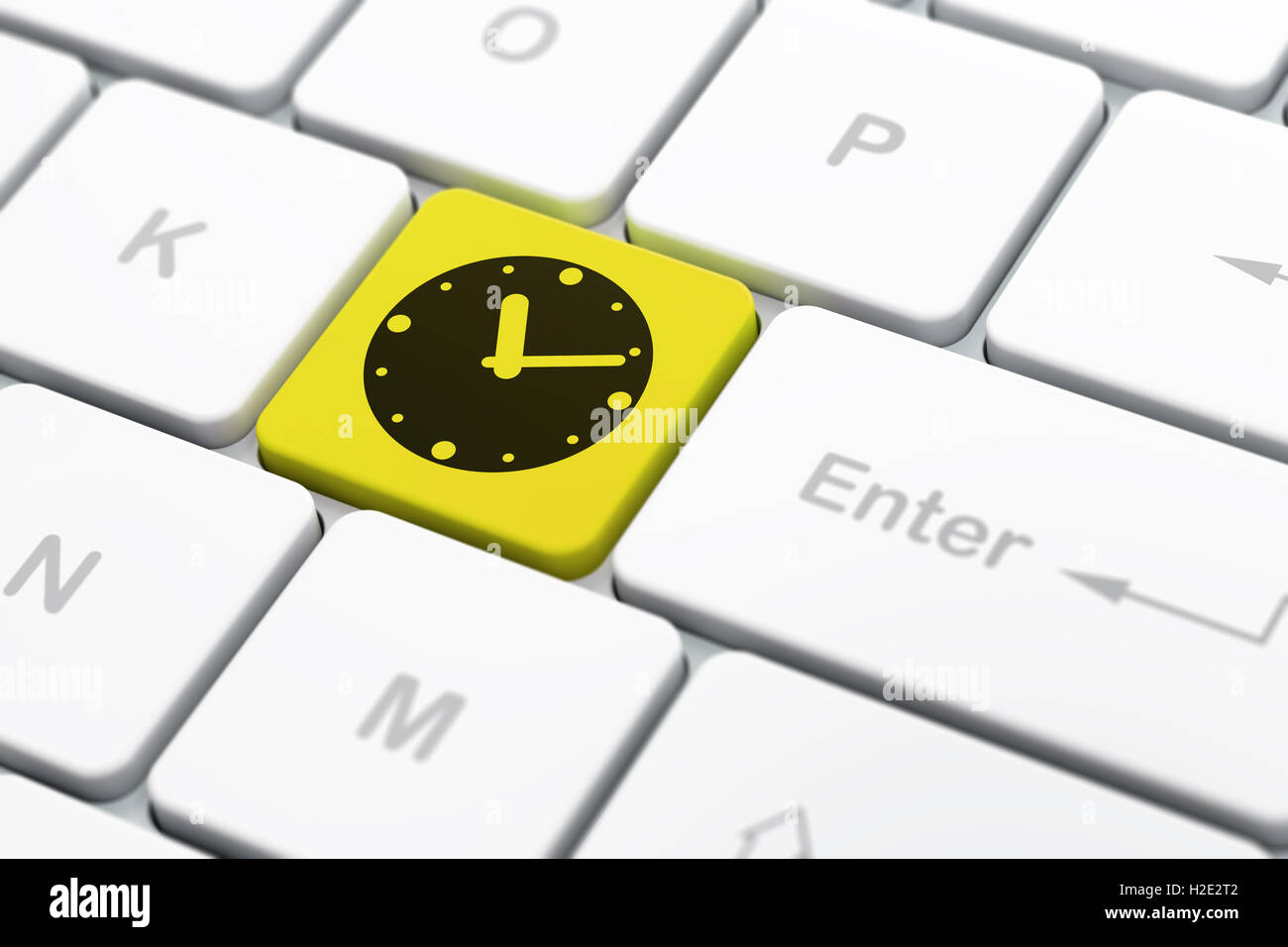 Time concept: Clock on computer keyboard background Stock Photo - Alamy