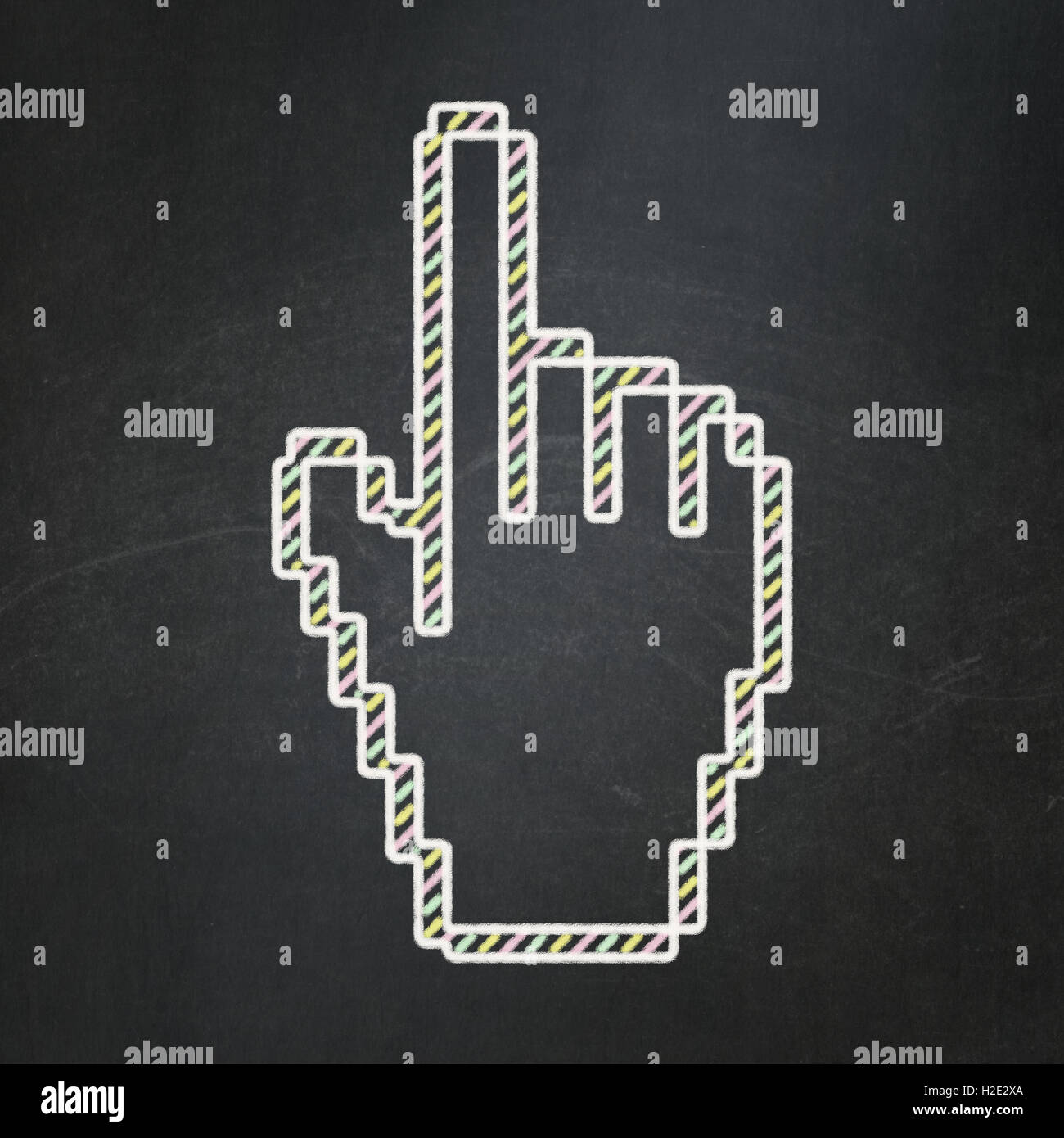 Web development concept: Mouse Cursor on chalkboard background Stock Photo - Alamy