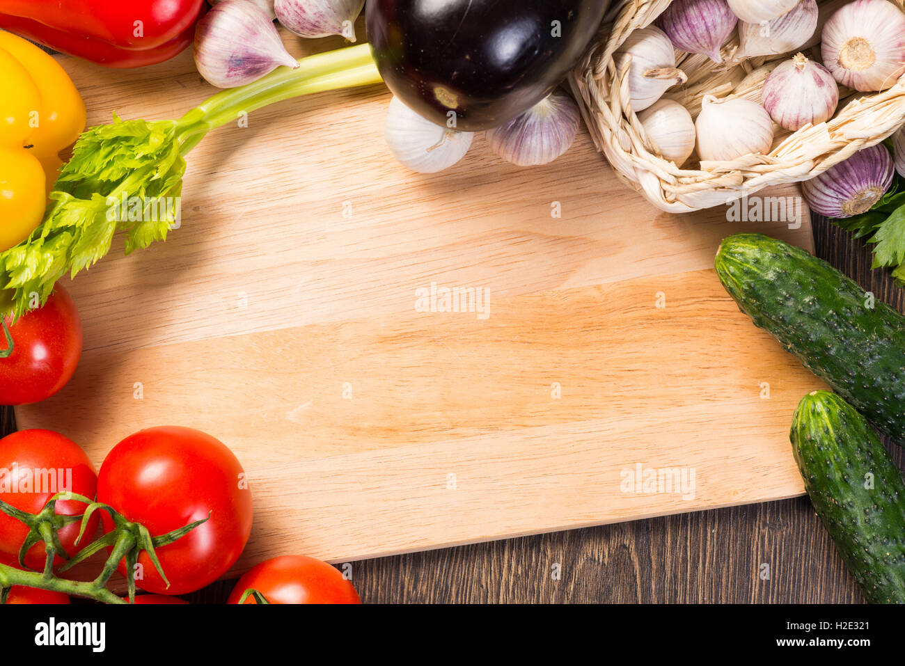 vegetables on the kitchen board Stock Photo - Alamy