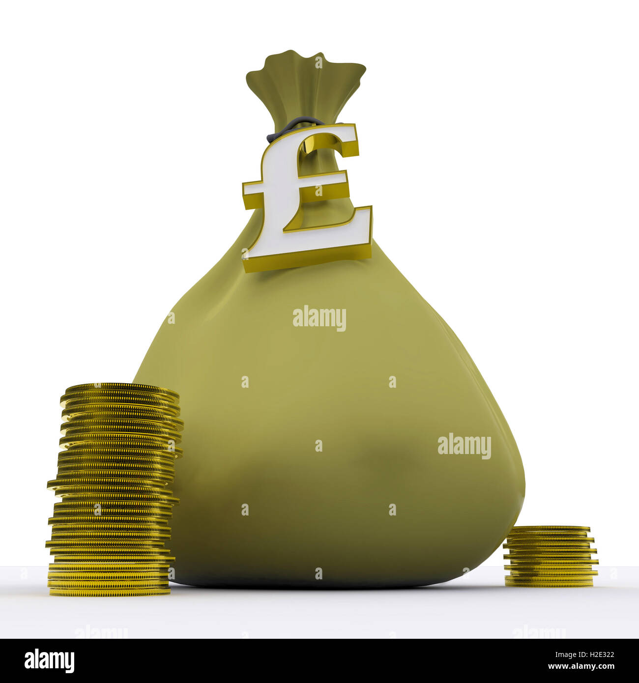 Pound Bag Shows British Currency And Wealth Stock Photo - Alamy