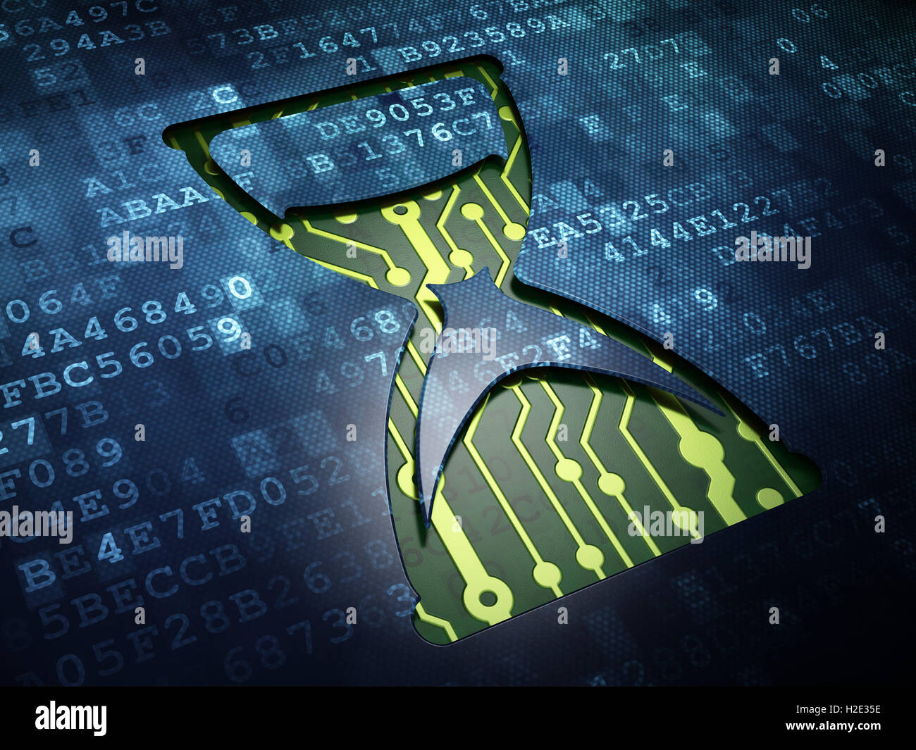 Time concept: Hourglass on digital screen background Stock Photo - Alamy