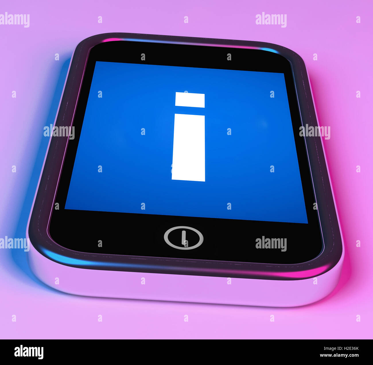 Info Sign On Phone Shows Information And Assistance Stock Photo - Alamy