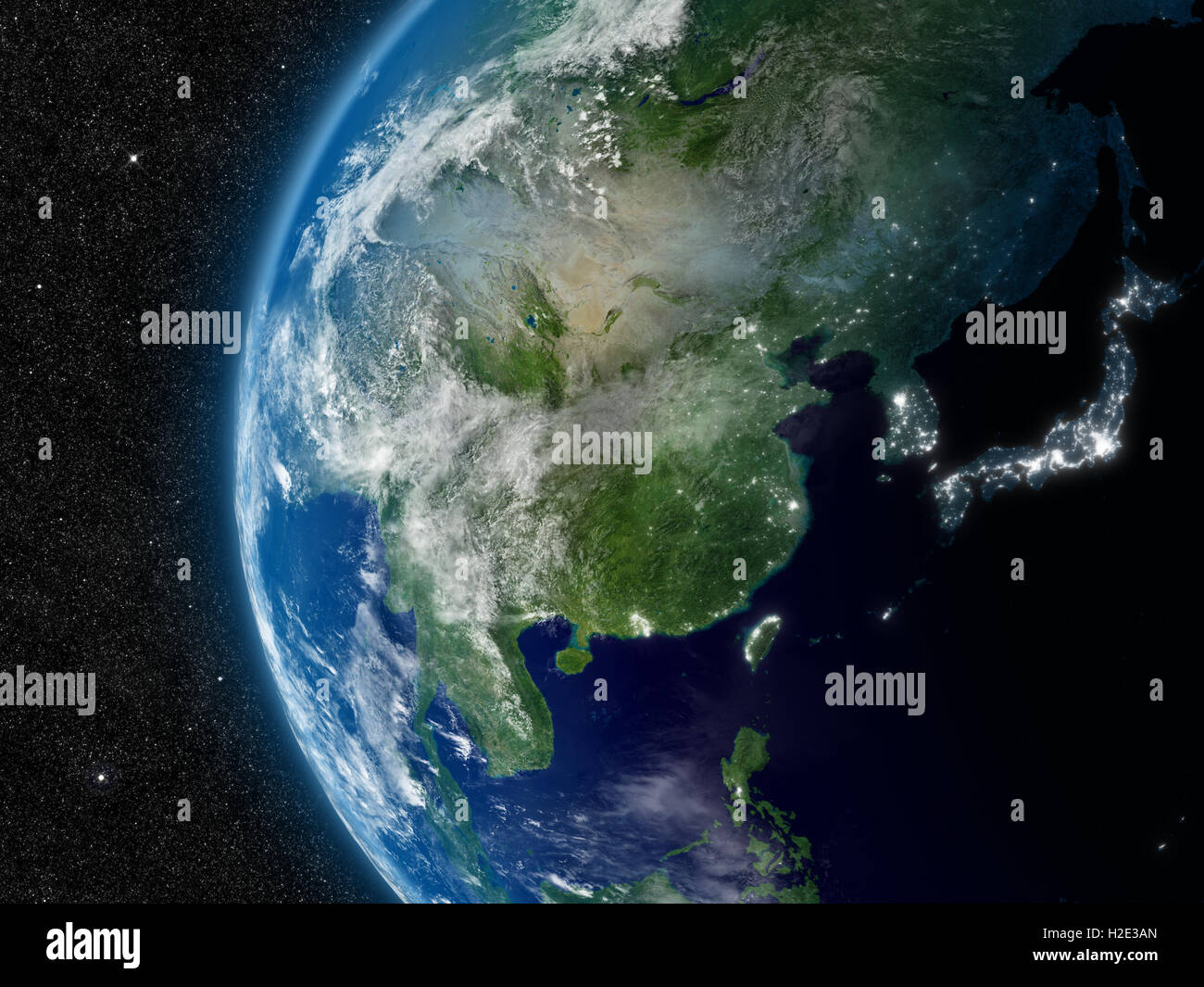 Earth from space night japan hi-res stock photography and images - Alamy