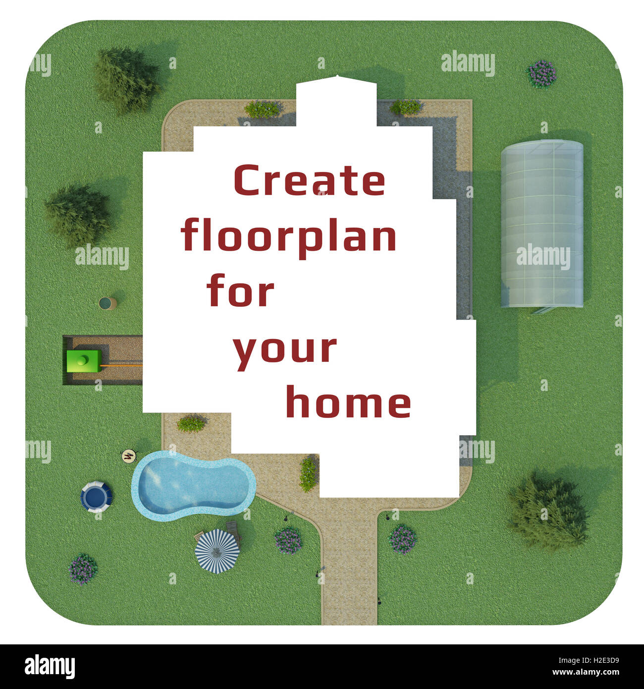 land for building. top view. 3d rendering Stock Photo - Alamy