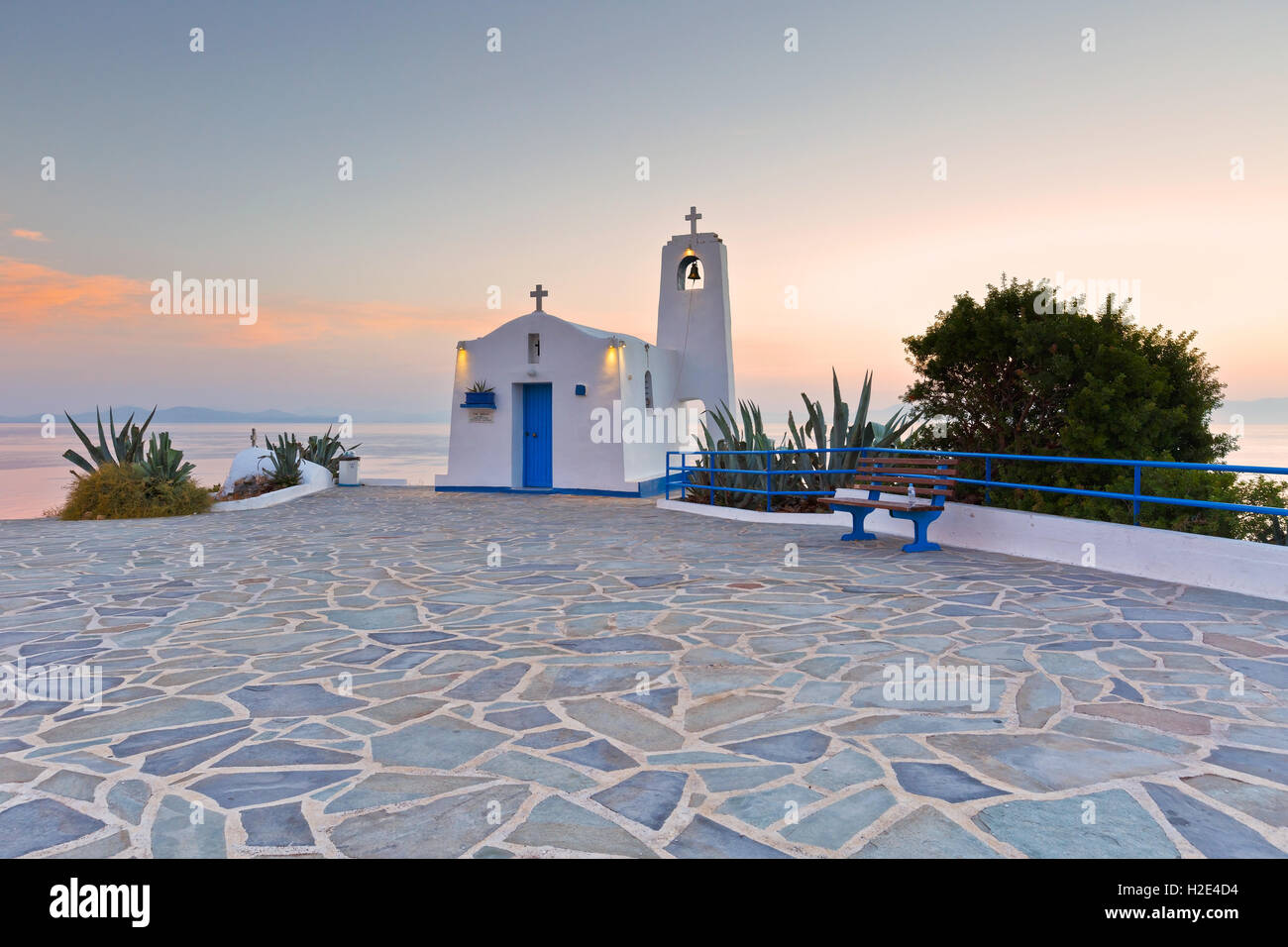 Church at the seafront of Rafina Stock Photo - Alamy