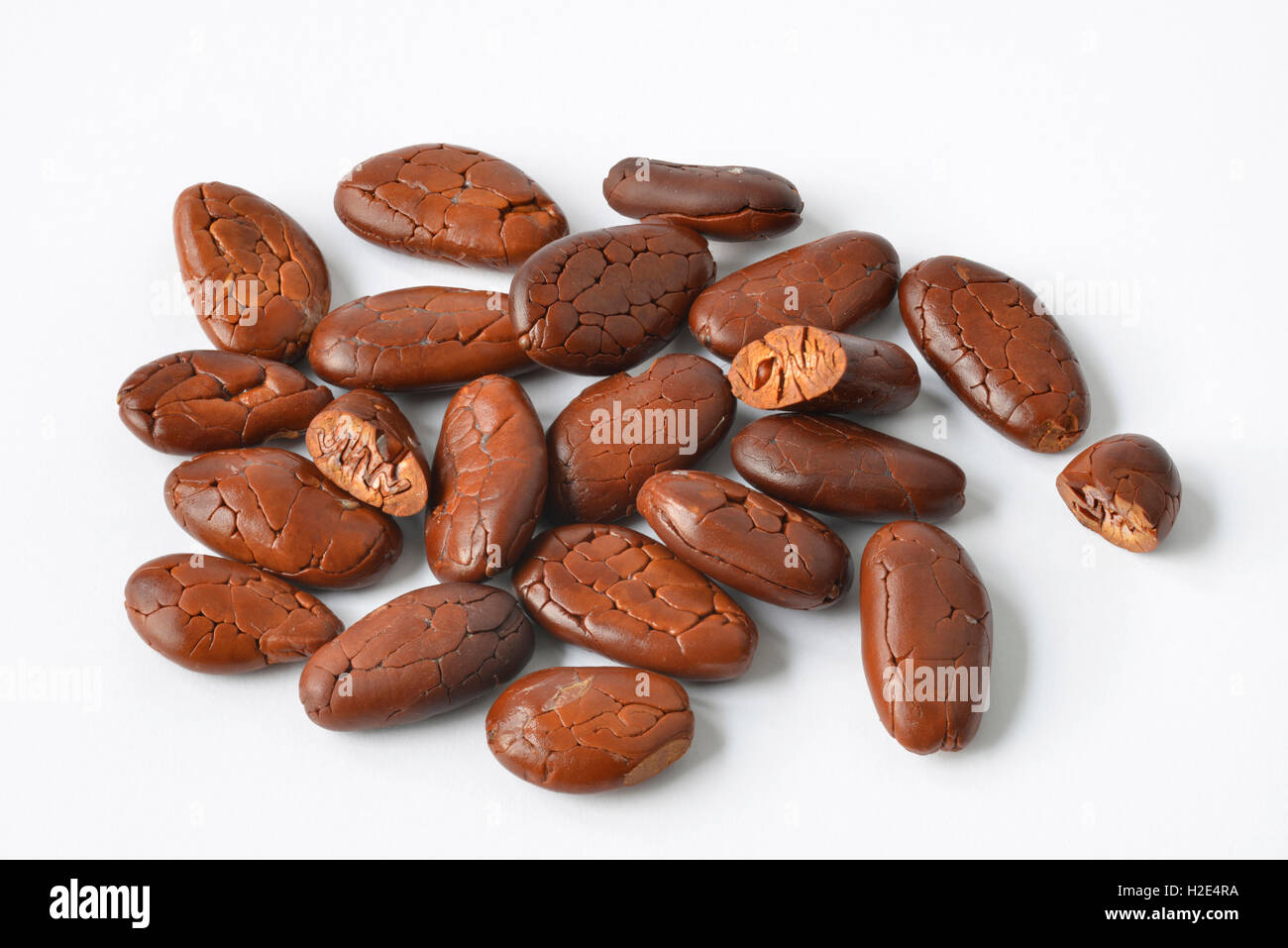 Cacao, Chocolate Nut Tree (Theobroma cacao). Toasted cacao seeds (cacao ...