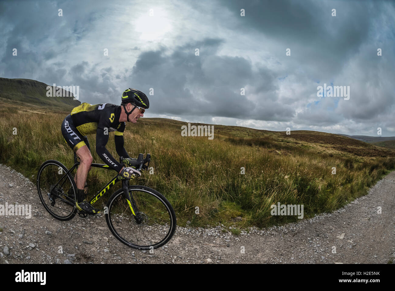 Nick Craig, Scott Bikes, in the 2016 3 Peaks Cyclocross, Yorkshire ...