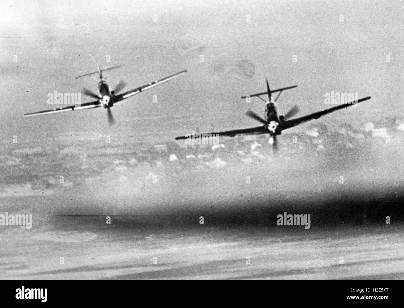 The Nazi propaganda image depicts two fighter aircrafts (Type ...