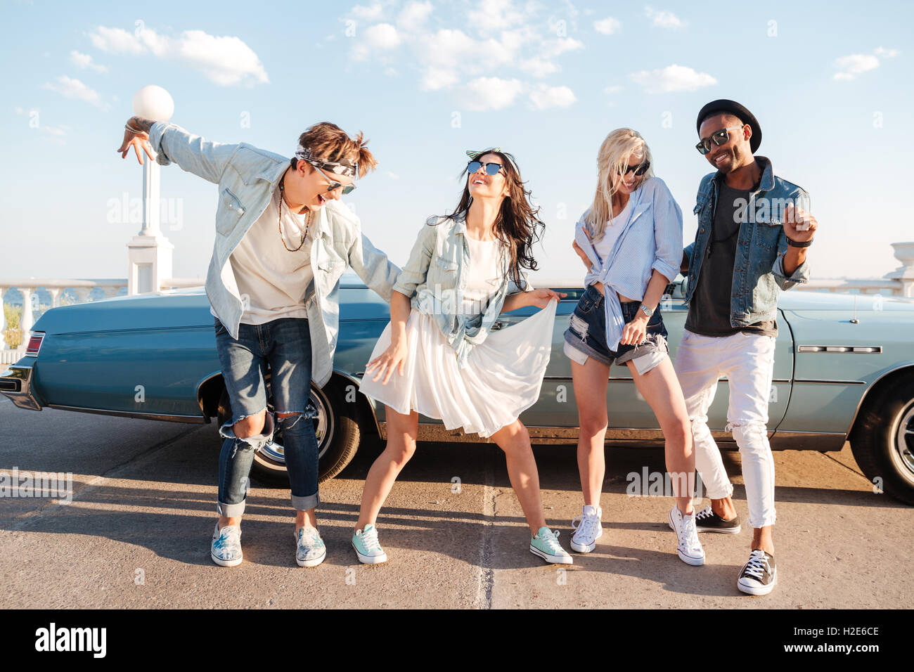 Young man dancing outdoors hi-res stock photography and images - Alamy