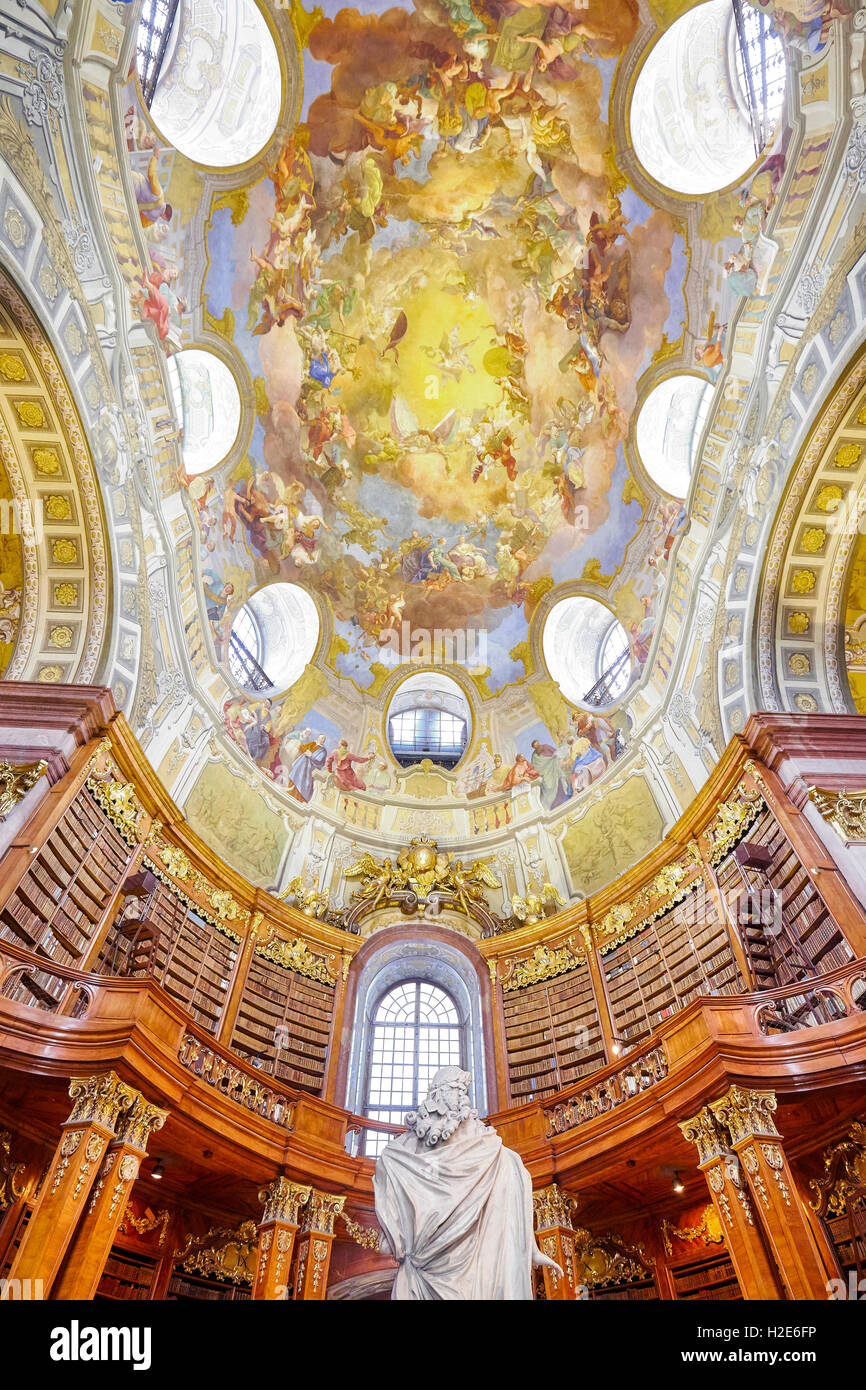 Vienna, Austria - August 14, 2016: The State Hall (Prunksaal) is the ...