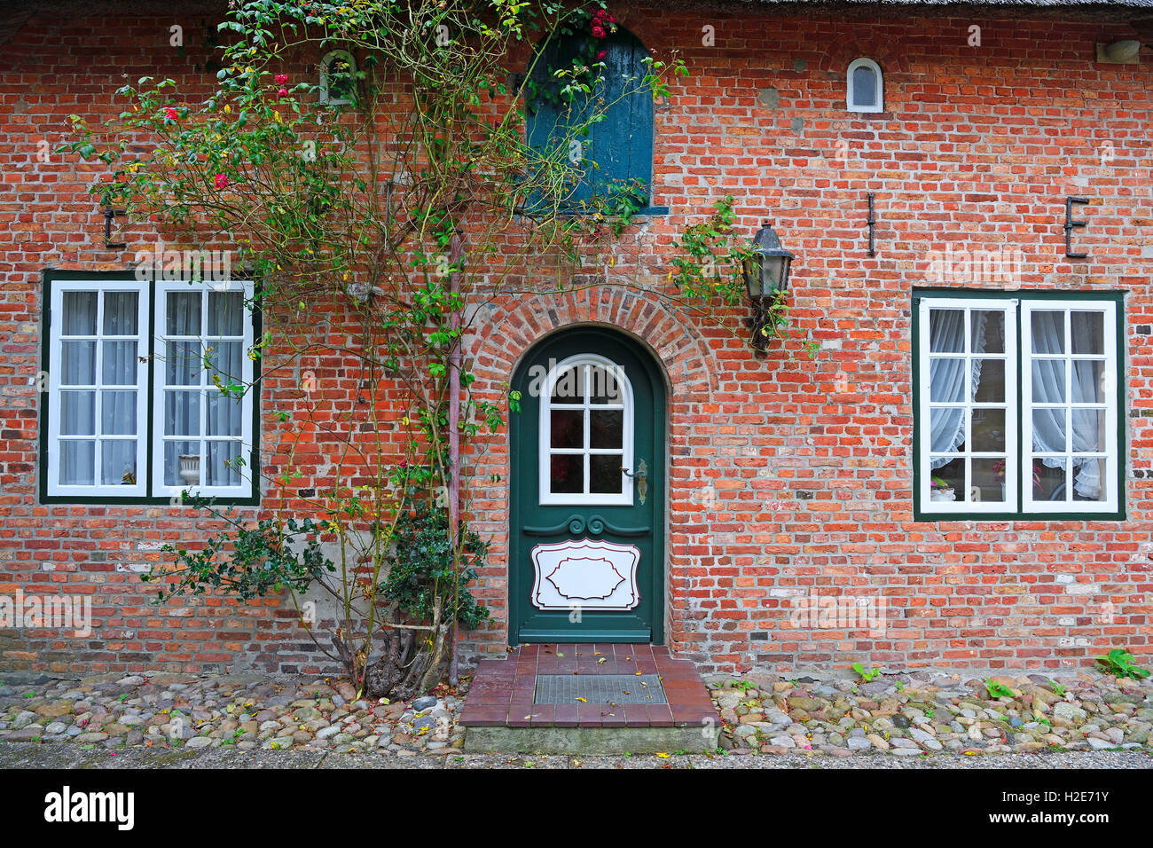 Typical entrance, old Frisian house, Keitum, Sylt, North Frisian ...
