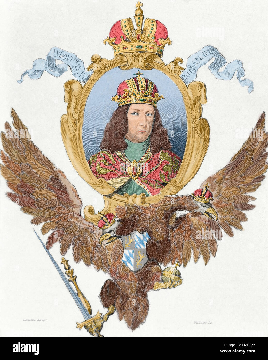 Louis IV (1282-1347) called the Bavarian. King of the Romans. Portrait ...