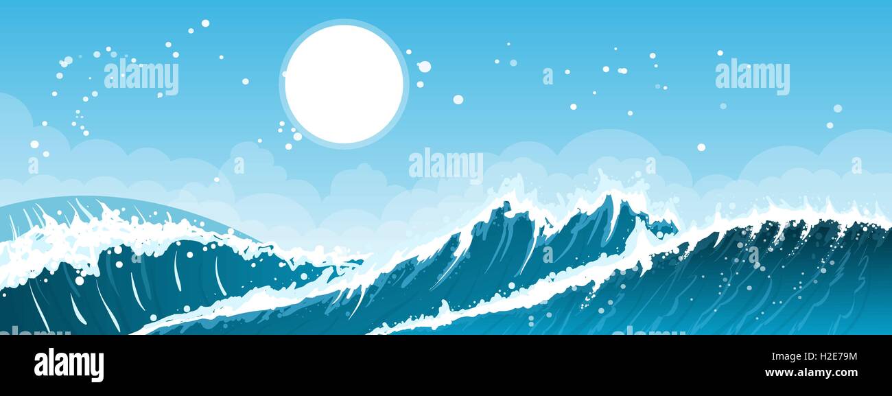 Stormy seascape background Stock Vector Image & Art - Alamy