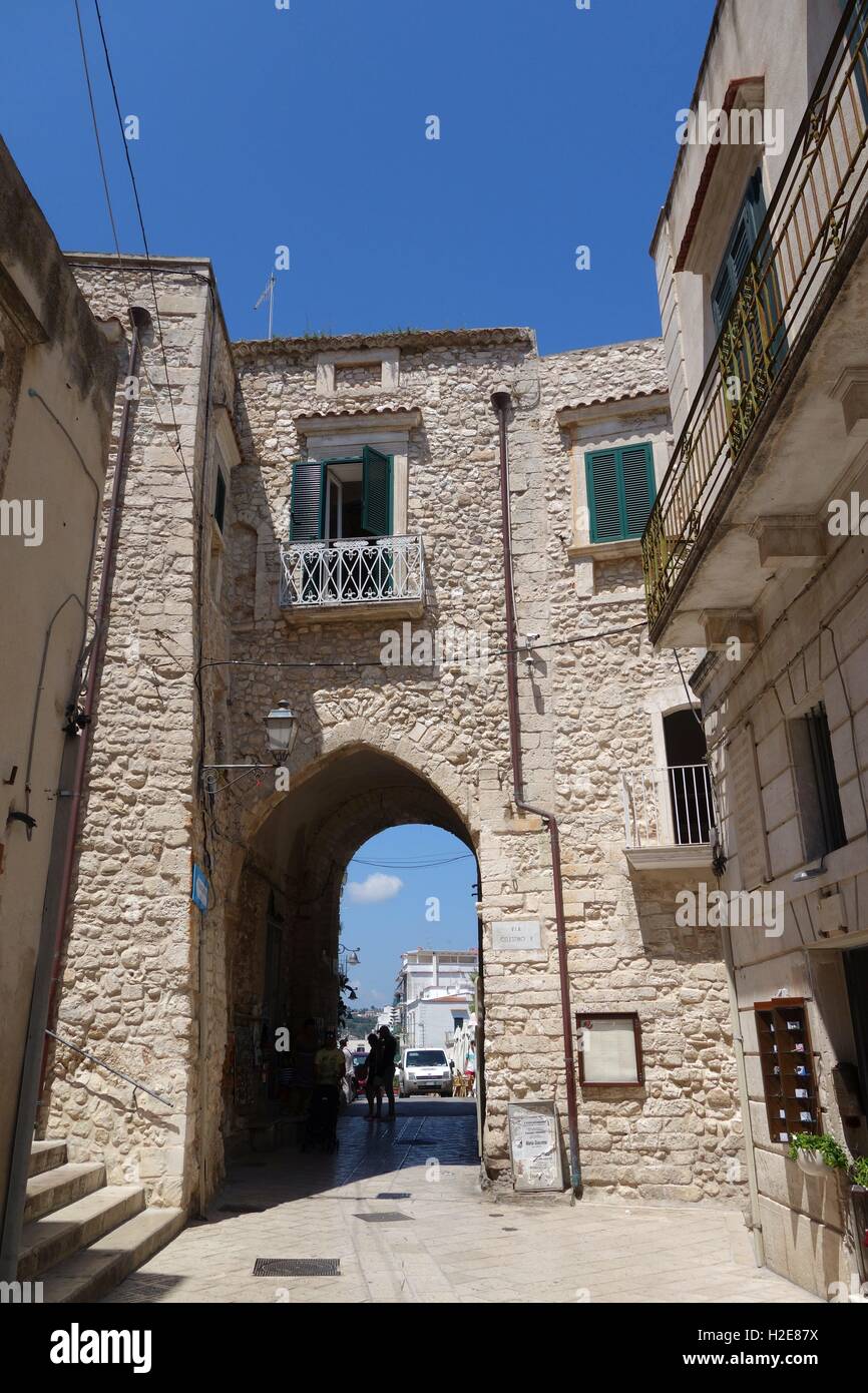Entrance to the old town of Vieste | usage worldwide Stock Photo - Alamy